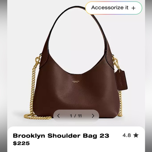 Coach | Bags | Coach Brooklyn Shoulder Bag In Red With Gold Accents ...